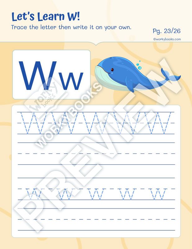 Worksheet - Alphabet W | Alphabet |Letters | Uppercase | Lowercase ...
