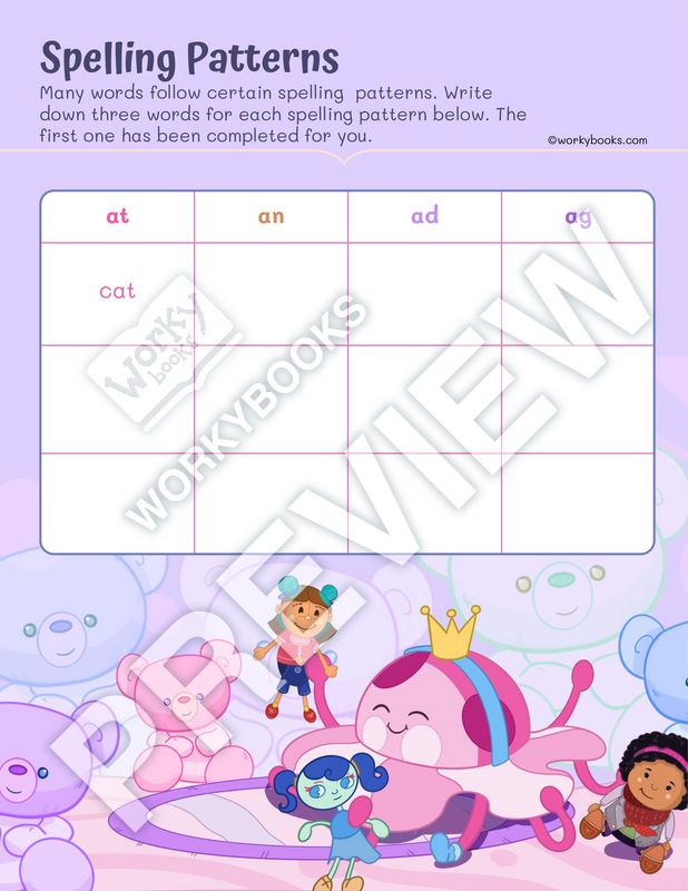 Worksheet - Spelling Patterns | Worksheets for 1st graders|Spelling ...