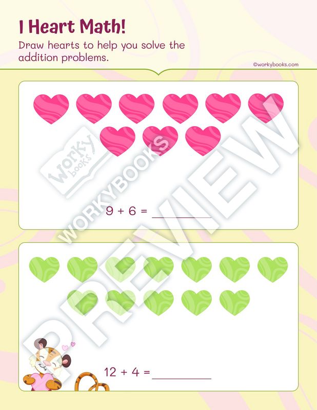Worksheet - Addition — I Heart Math! | first grade math worksheets ...