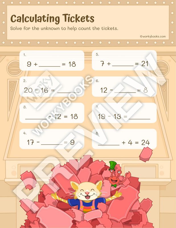 Worksheet - Calculating Tickets Interactive | Printable