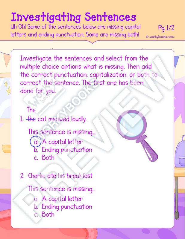 Worksheet - Investigating Sentences | Question Marks | Sentence ...