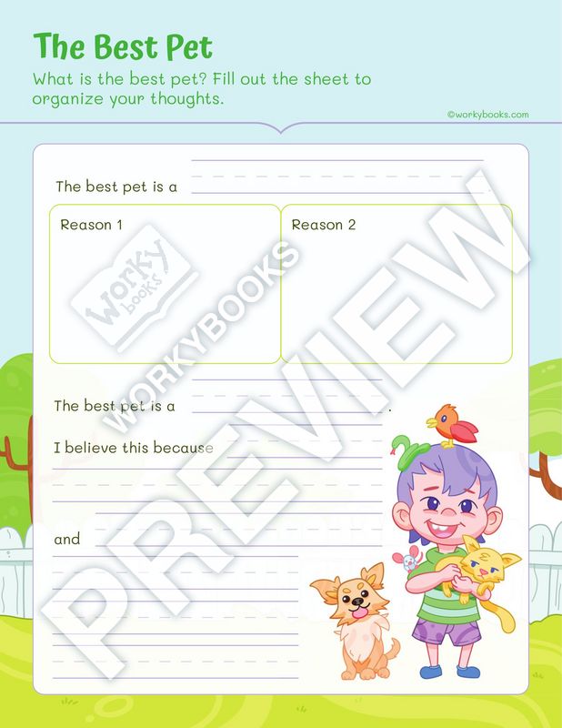 Worksheet - Writing Opinion The Best Pet | Opinion Writing | Writing ...