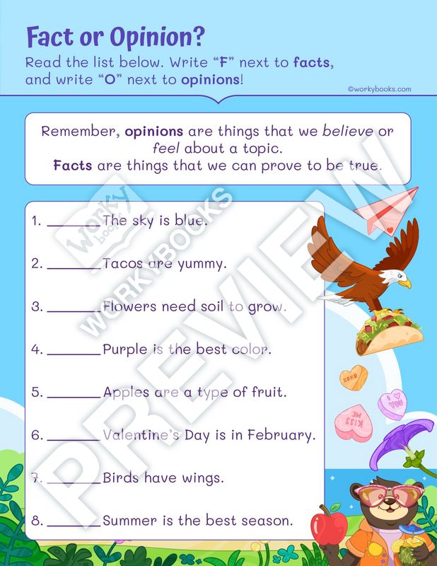 Worksheet - Fact or Opinion? | Informative writing | Explanatory ...