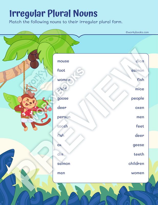 Worksheet - Irregular Plural Nouns | Irregular Plural Nouns | Plural ...