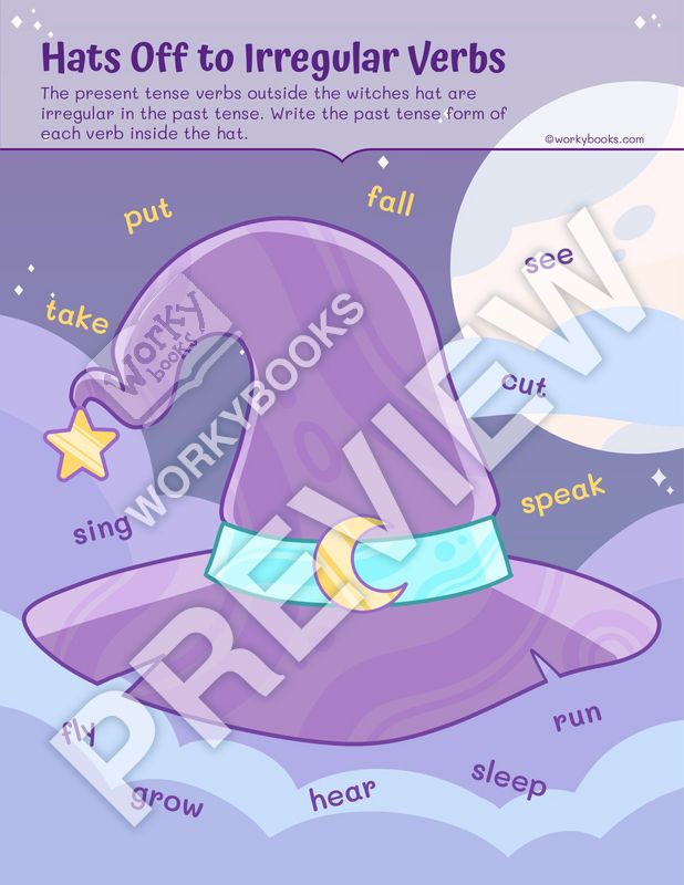 Worksheet - Hats Off to Irregular Verbs | Irregular Verbs Past Tense ...