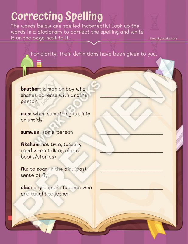 Worksheet - Spelling Correction | Spelling Words | Spelling with a ...