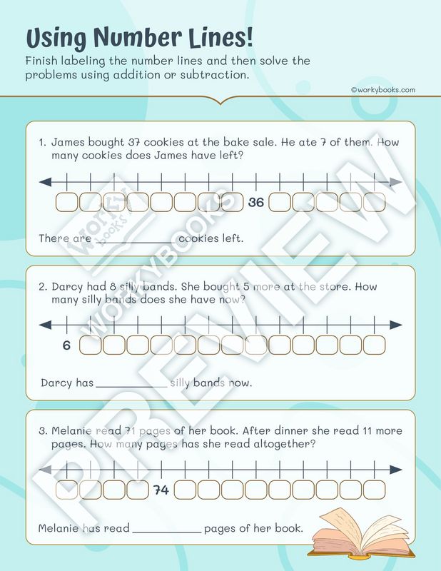 Worksheet - Using Number Lines! | Subtraction Number Line | Number ...