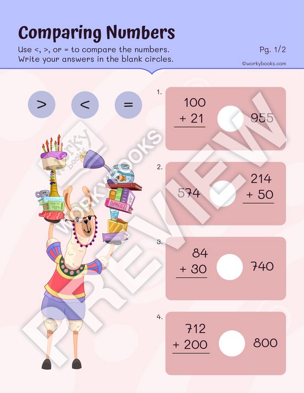 Worksheet - Comparing Numbers | Comparing Numbers | Comparing 3-digit ...