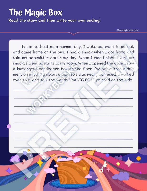 Worksheet - The Magic Box | Writing Imagined Experiences | Creative ...
