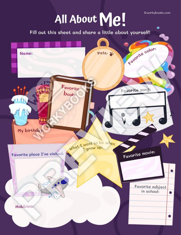 Worksheet - All About Me Sheet | About Me Sheet | Share About Yourself ...