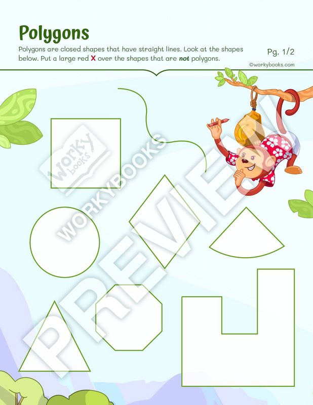 Worksheet - Identifying Polyons | Drawing Polygons | Identifying Polyons | Beginning Shapes ...