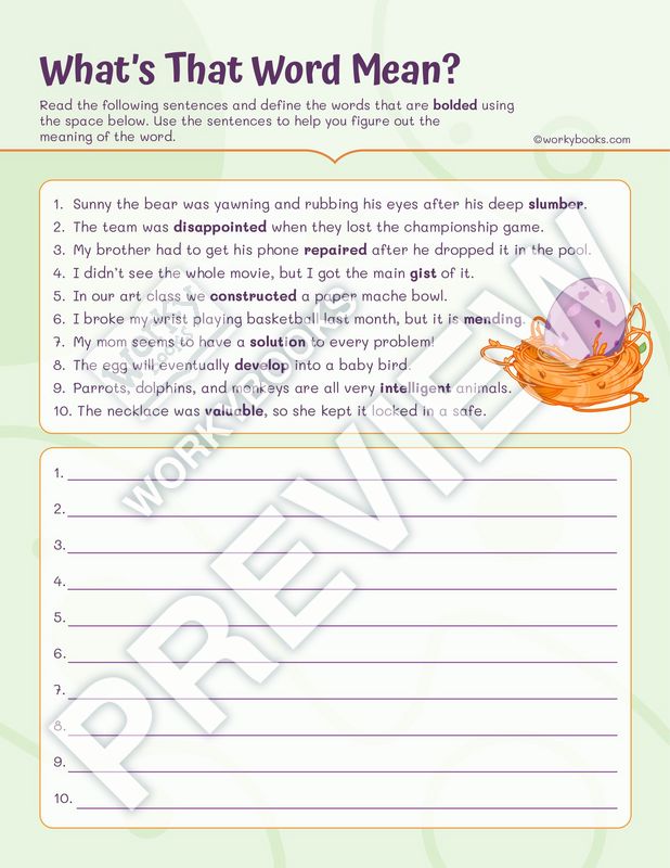 Worksheet - What's That Word Mean? | Sentence level Context Clues ...