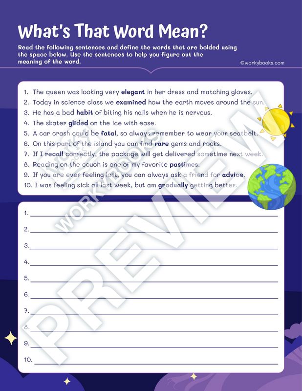 Worksheet - What's That Word Mean? | Sentence Level Context Clues ...