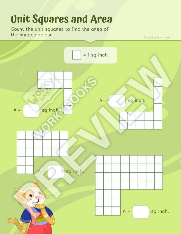 Worksheet - Unit Squares and Area | Area of Complex Figures | Area with ...