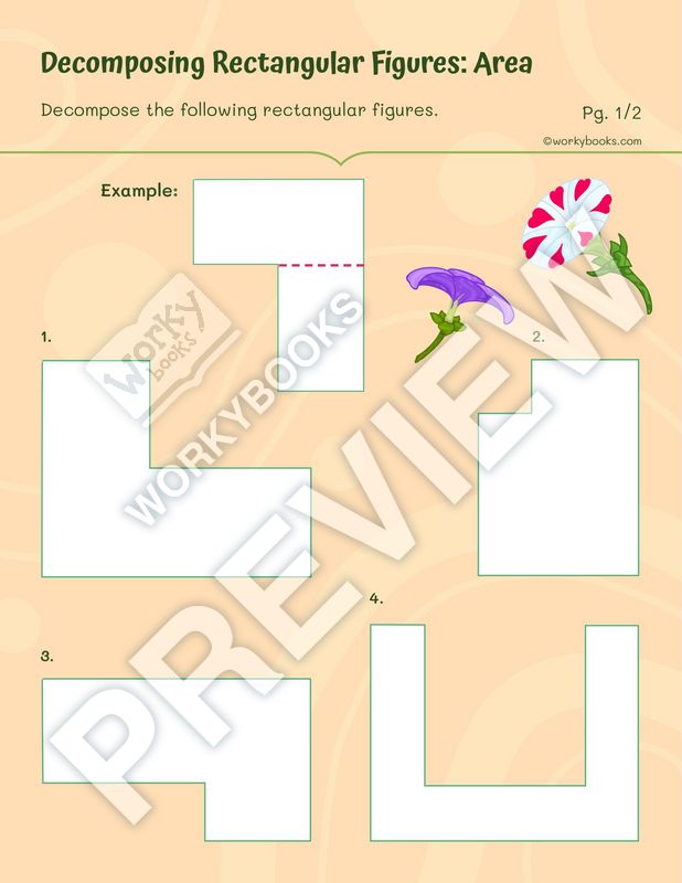 Worksheet - Decomposing Rectangular Figures: Area | Decomposing Figures ...
