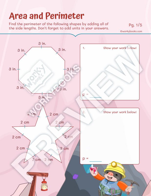 Worksheet - Area and Perimeter of Polygons | Perimeter of Irregular ...