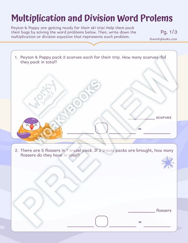 Worksheet - Multiplication and Division Word Problems | Division Word ...