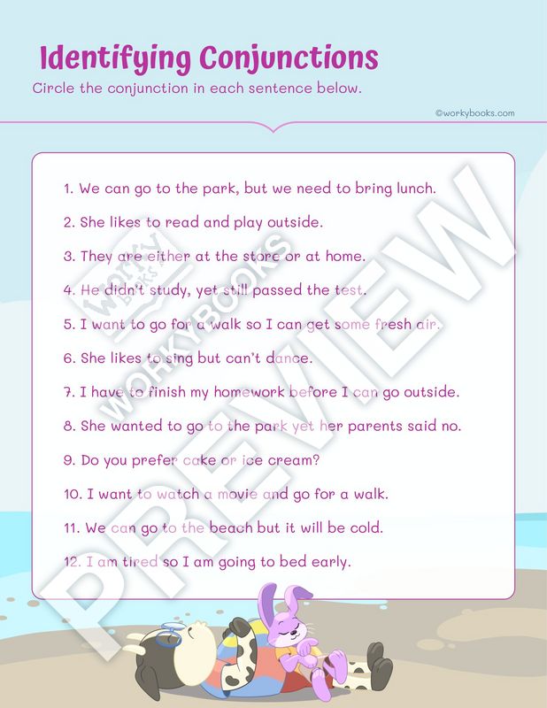 Worksheet - Identifying Conjunctions | Coordinating Conjunctions ...