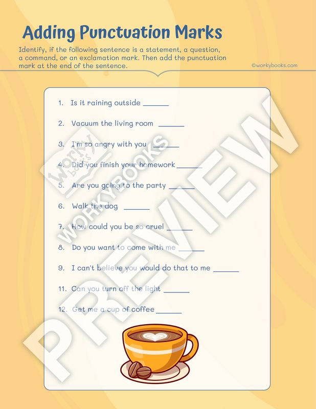 Worksheet - Adding Punctuation Marks | 4th grade|punctuation ...