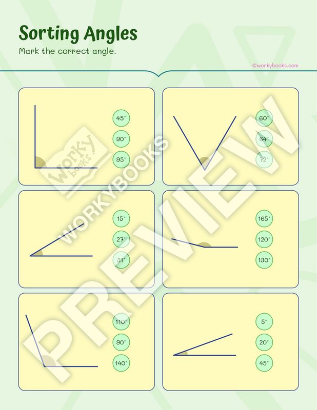 Worksheet - Sorting Angles | 4th grade math worksheets| sorting angles ...