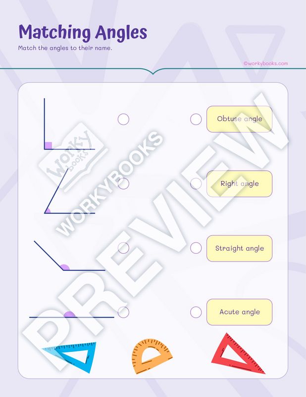 Worksheet - Matching Angles | 4th grade math worksheets|Matching angles ...