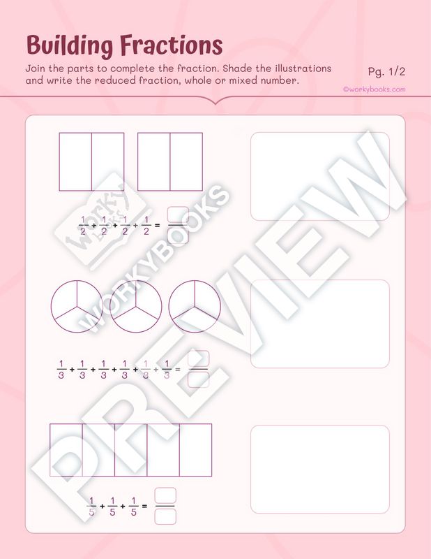 Worksheet - Building Fractions | Math Worksheets| 4th grade Interactive ...
