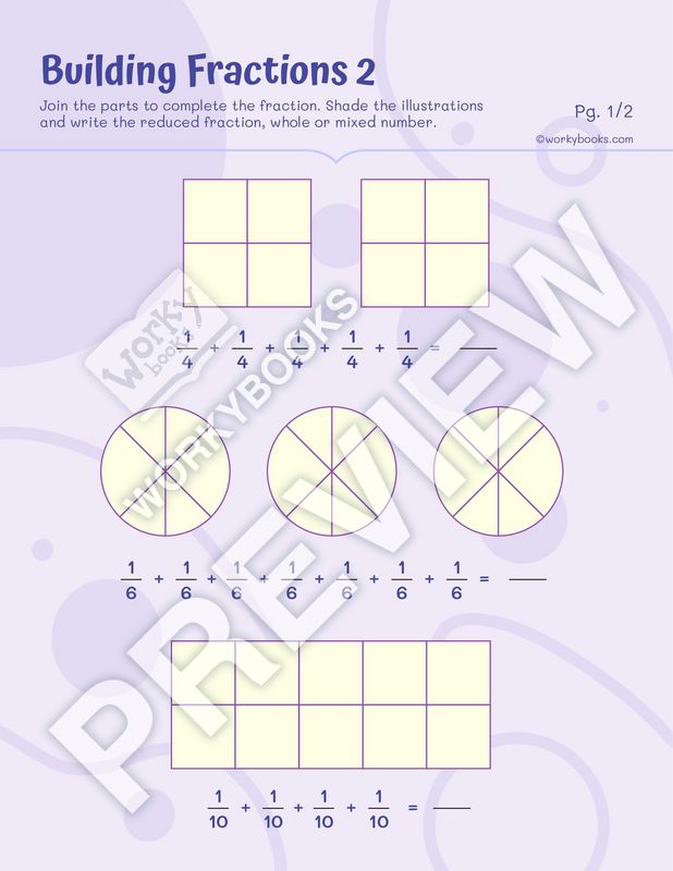 Worksheet - Math Building Fractions | Math Worksheets| 4th grade ...