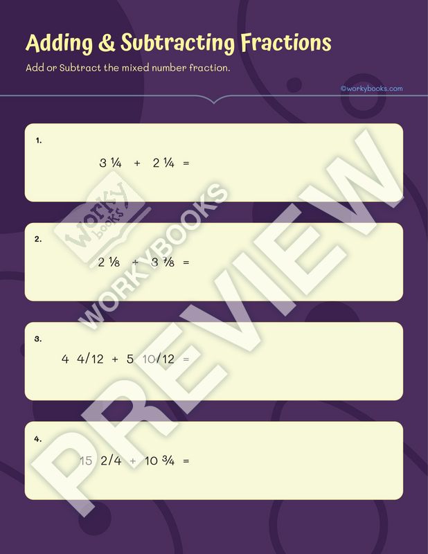 Worksheet - Adding and Subtracting Fractions | 4th grade math ...