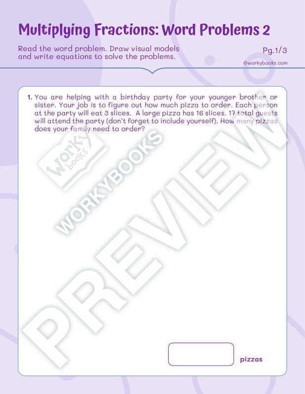 Worksheet - Multiplying Fractions: Word Problems 2 | math worksheets ...