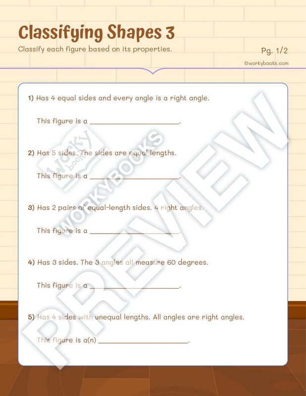 Worksheet - Properties of Geometric Shapes | 5th grade math | Geometry ...