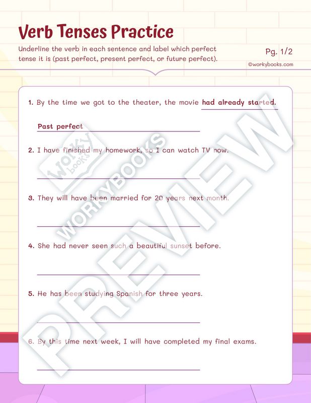 Worksheet - Verb Tenses Practice | 5th grade ELA | Verb Tenses ...