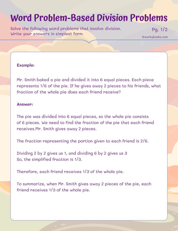 Worksheet - Word Problem-Based Division Problems | 5th grade math ...