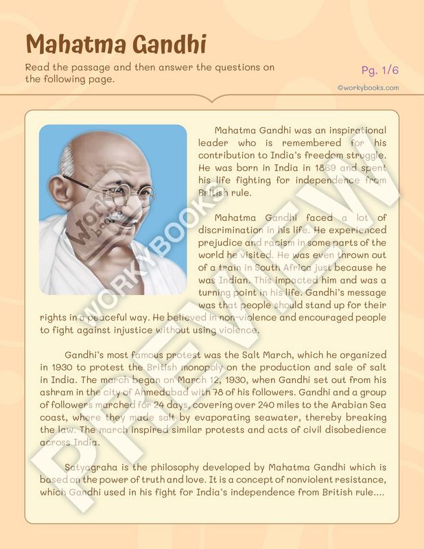 5th Grade Social Studies Worksheets On Mahatma Gandhi
