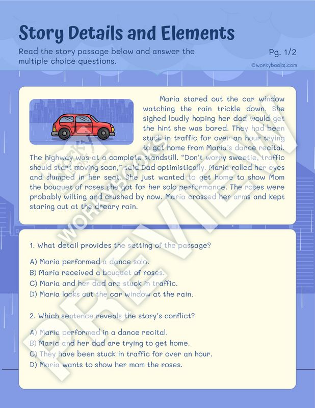 Worksheet - Story Details and Elements | 5th grade ELA |Reading ...