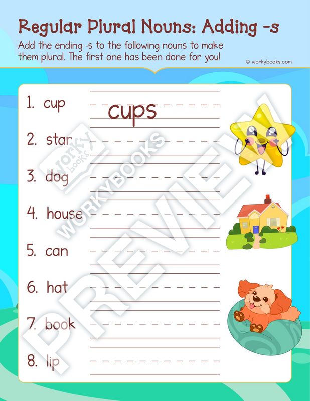 Worksheet - Regular Plural Nouns: Adding -s | regular plural nouns ...