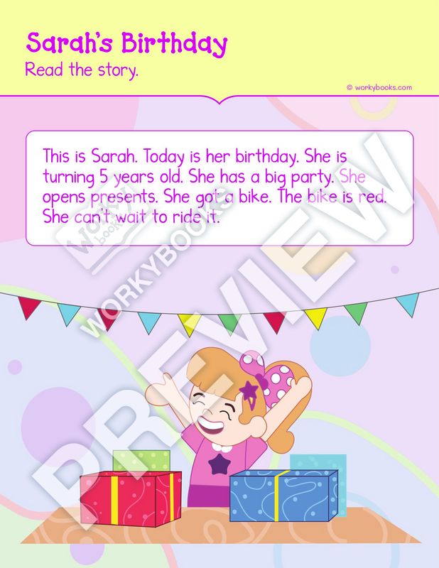 Worksheet - Sarah's Birthday | literature, short story Interactive ...