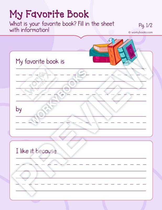 Worksheet - Opinion Writing on My Favorite Book | Writing, Opinion ...