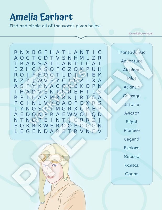 Worksheet - Amelia Earhart—Word Search | Word Search| Amelia Earhart ... Worksheet - Amelia Earhart—Word Search | Word Search| Amelia Earhart ...