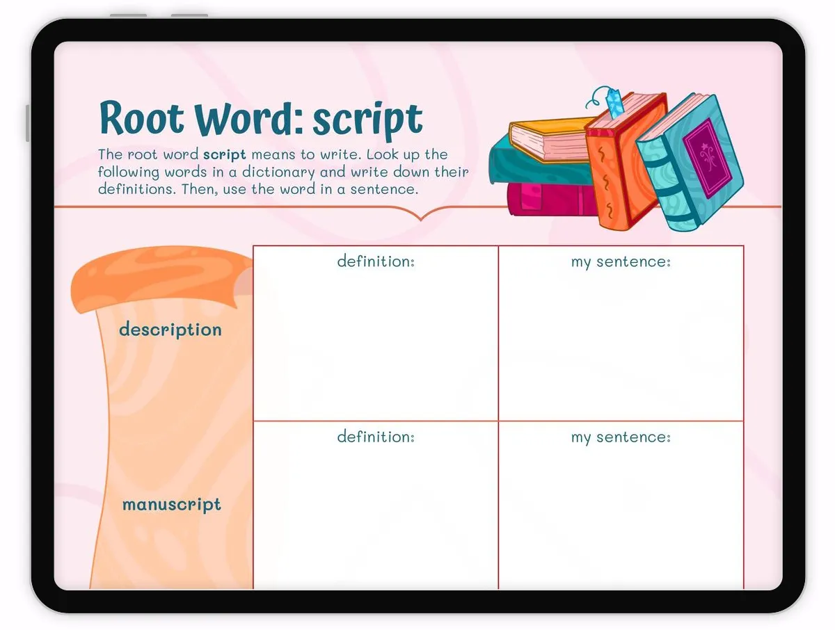 Root Word Script Worksheet L 3 4 C L 2 4 C L 2 4 Workybooks