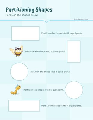 Worksheet - Partitioning Shapes | Partitioning Shapes | Halves ...