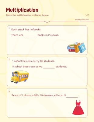 Worksheet - Multiplication Word Problems Grade 3 | Short Word Problem ...